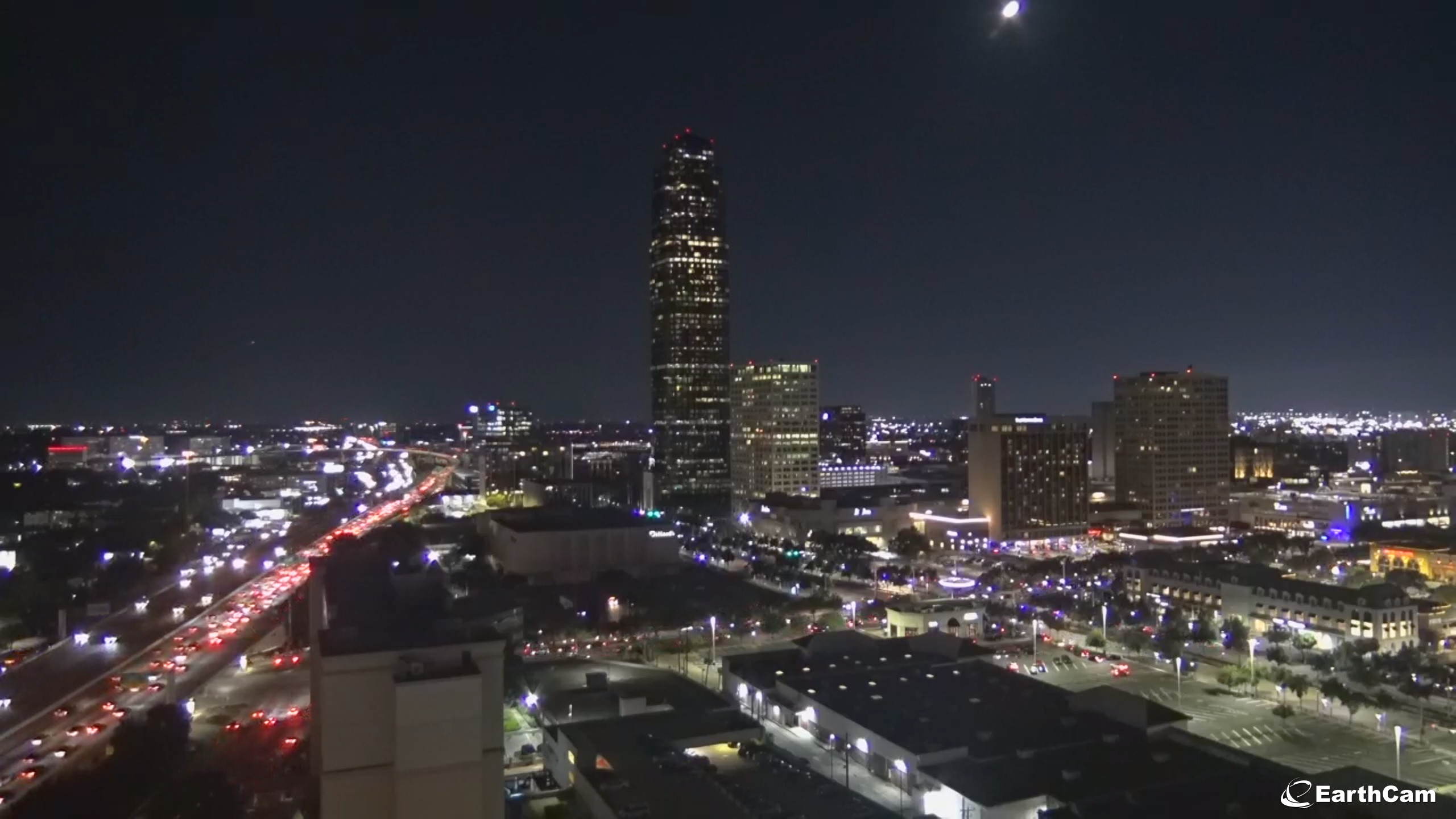 Houston Skyline At Night Aerial